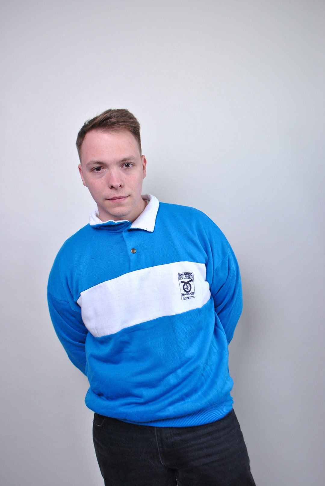 90s Rugby Jersey, Vintage College Sweatshirt XL Size Collared Pullover ...