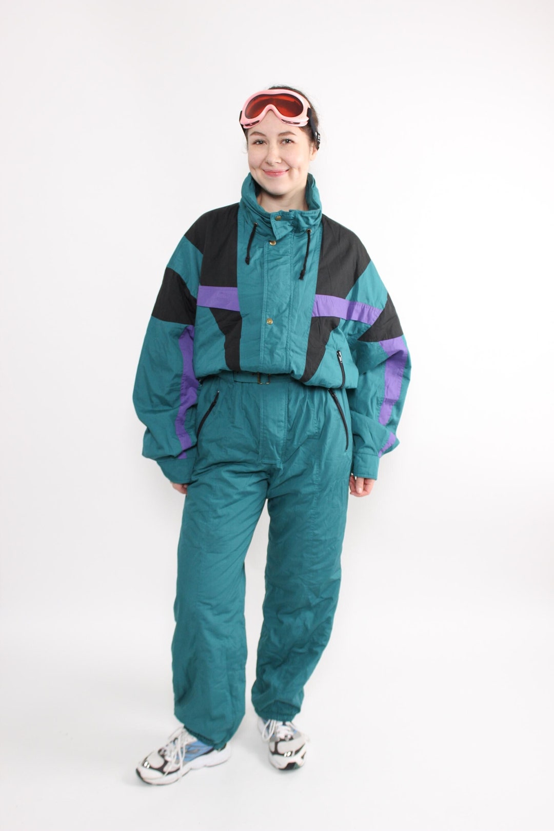 80s One Piece Ski Suit, Vintage Winter Jumpsuit, Retro Women Snowsuit ...