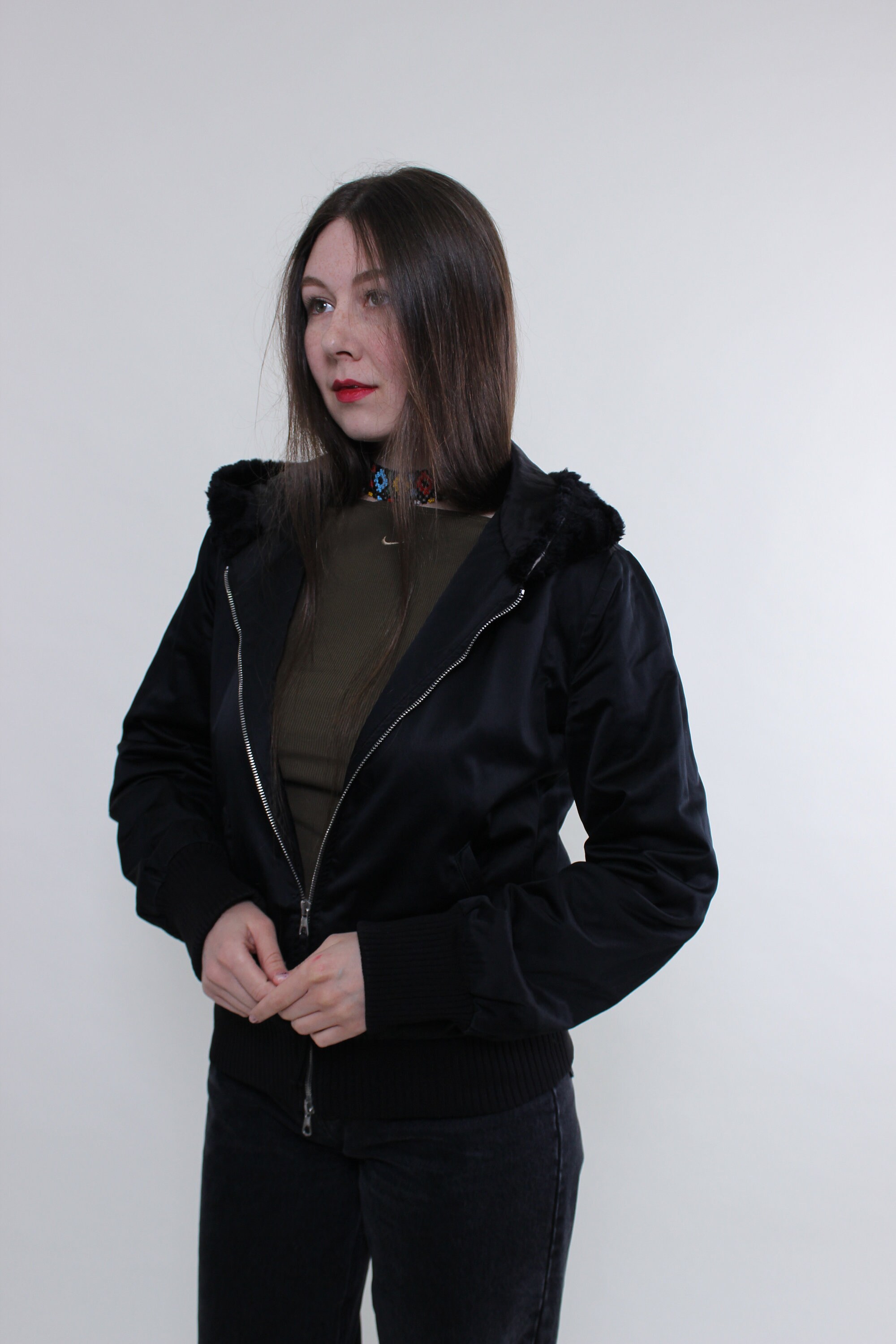 Y2k Iceberg Bomber Jacket 2000s Black Hooded Bomber Size M - Etsy