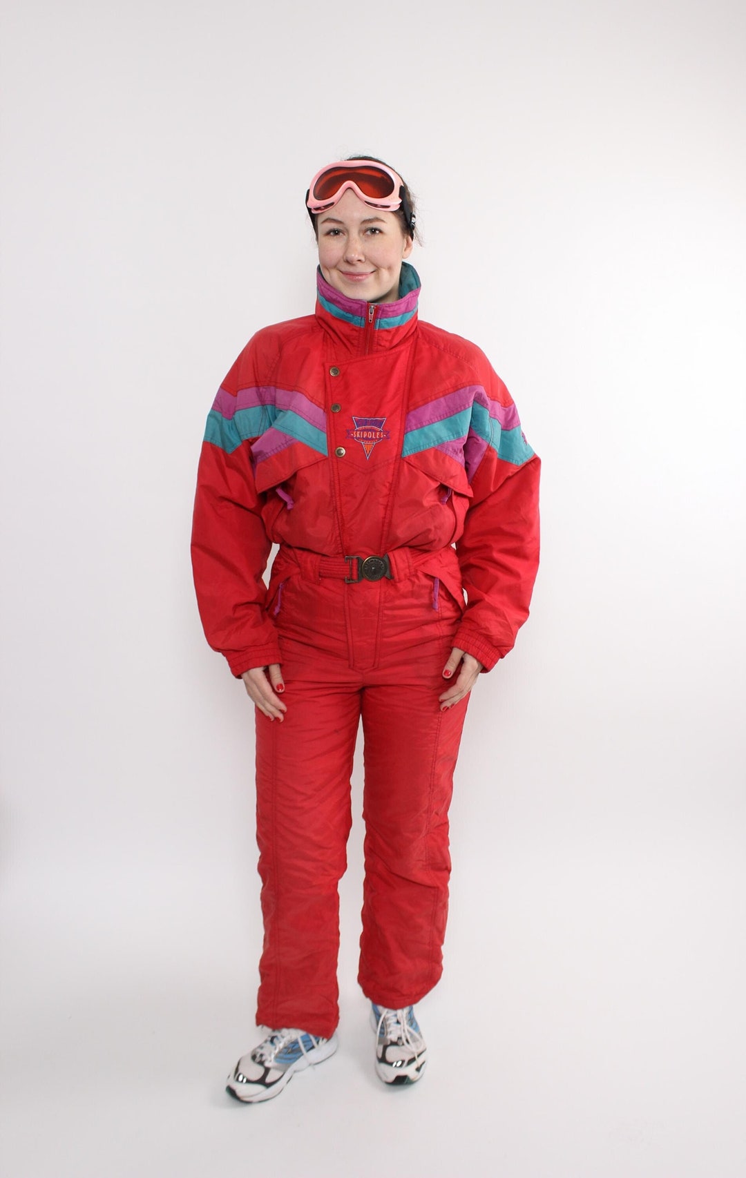 80s One Piece Red Ski Suit, Vintage Snowsuit, Retro Women Winter ...