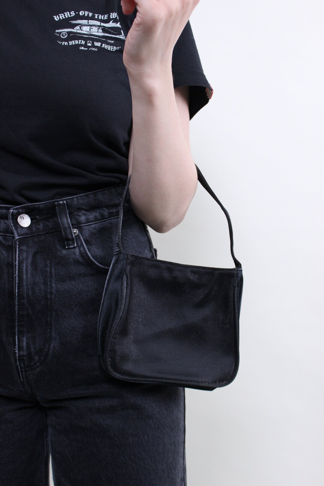 Y2k Mini Purse, 2000s Black Minimalist Shoulder Bag - Etsy