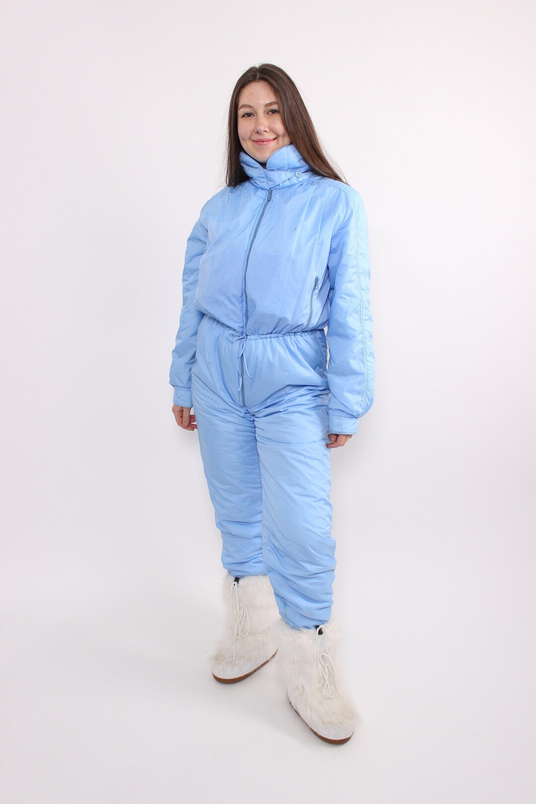 80s One Piece Ski Suit Vintage Blue Snowsuit Women Retro Ski - Etsy