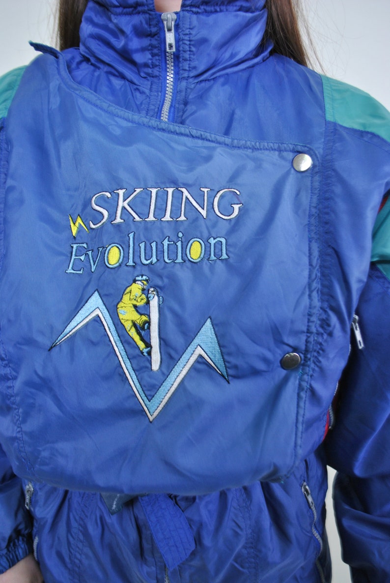 80s One Piece Ski Suit Retro Snowsuit Multicolor Funky Winter - Etsy