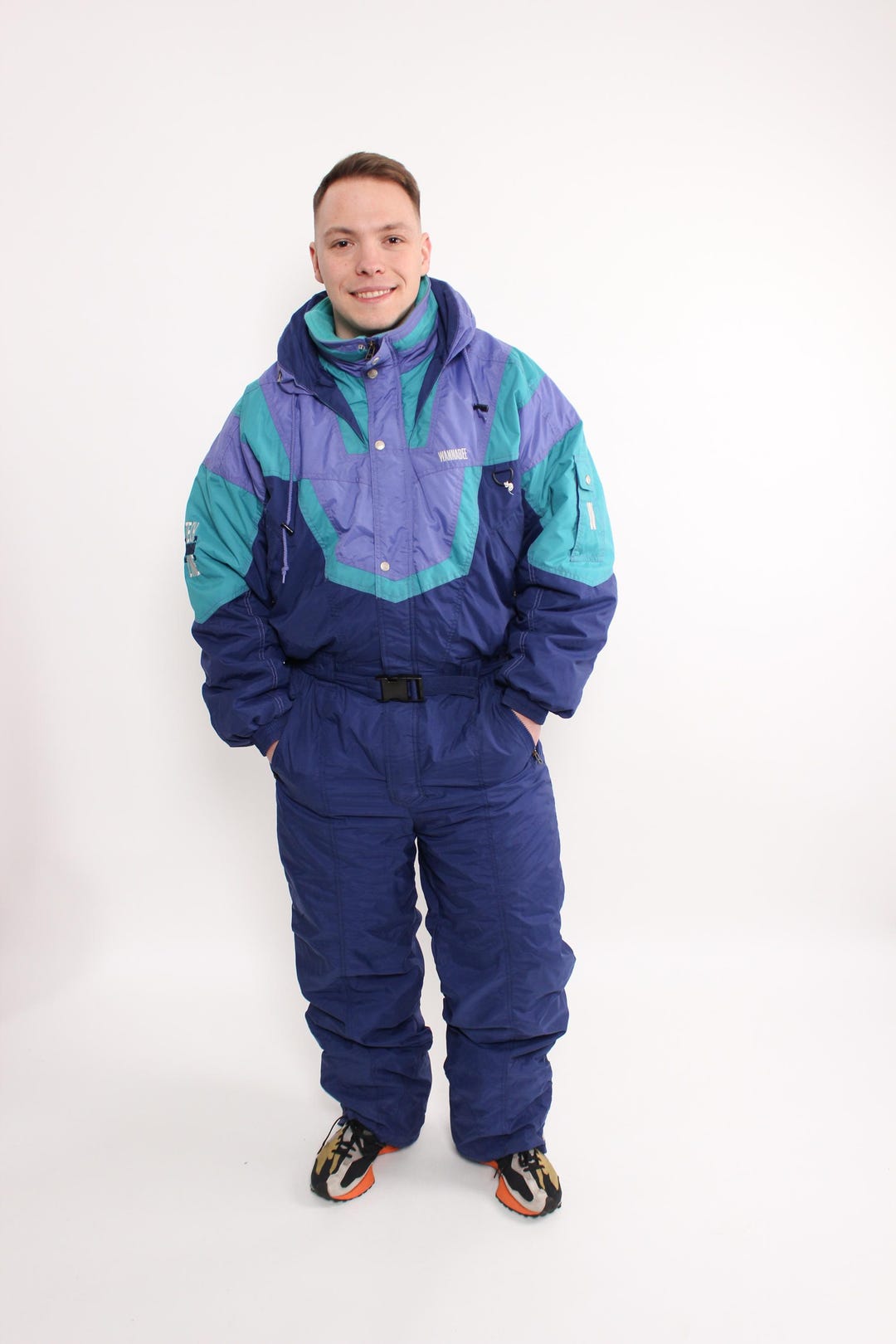 Vintage One Piece Ski Suit, 90s Blue Color Snowsuit for Him, Size XL - Etsy