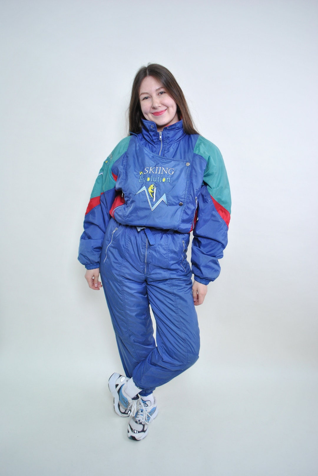 80s One Piece Ski Suit Retro Snowsuit Multicolor Funky Winter - Etsy