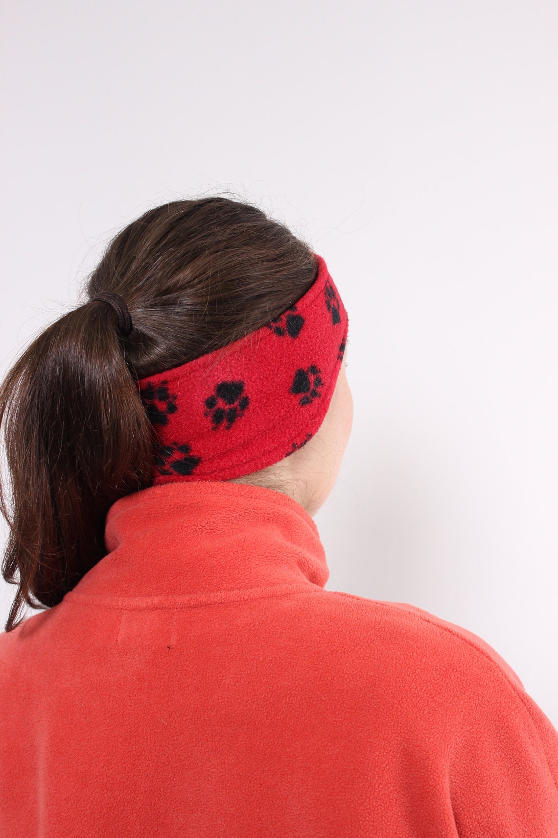 90s Red Headband, Vintage Funky Print Fleece Ski Headband, ONE SIZE - Etsy