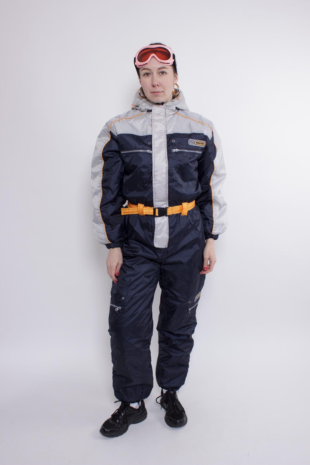 90s Colorblock One Piece Ski Suit, Vintage Womens Retro Snowsuit, Size ...
