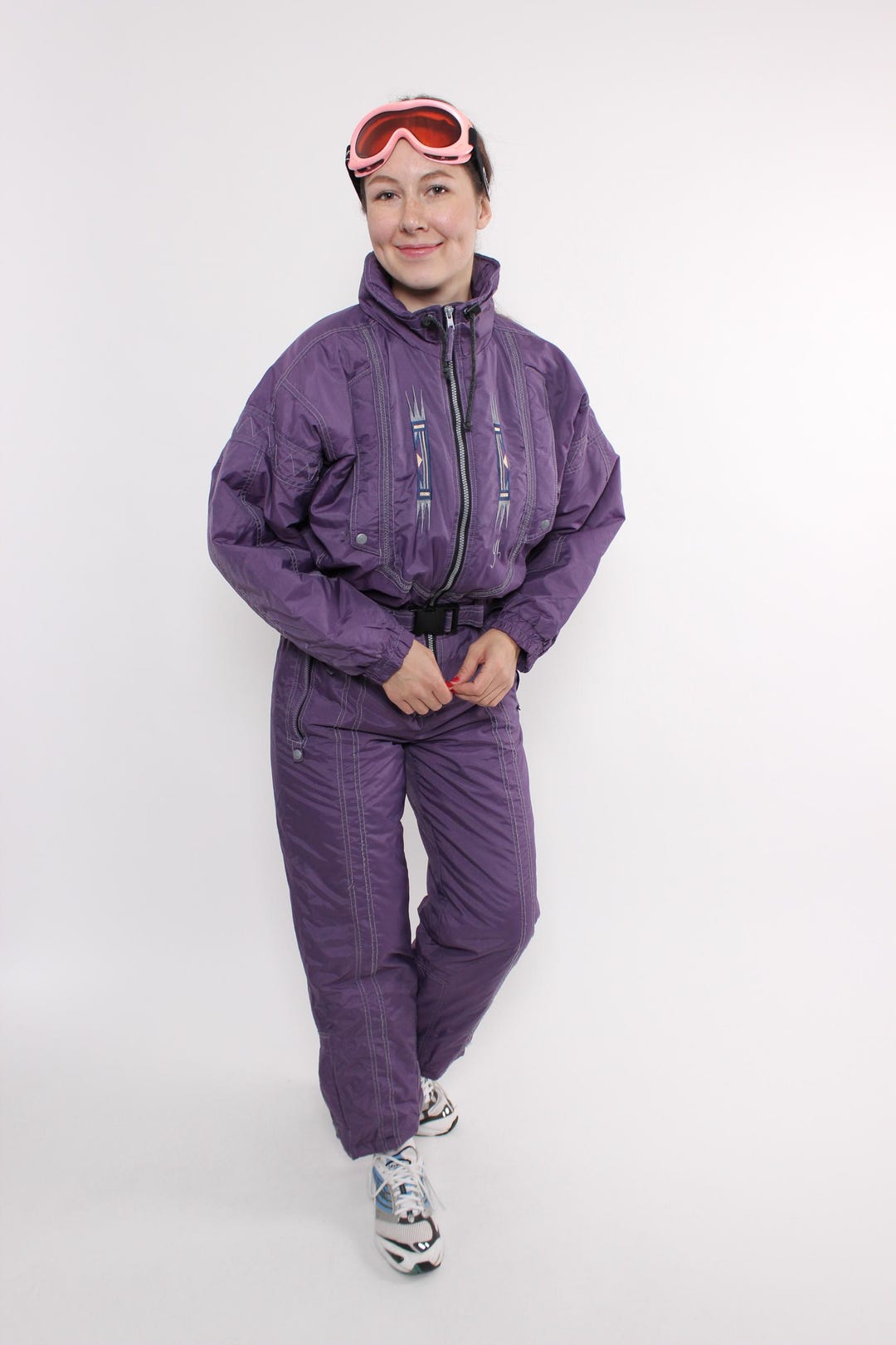 90s One Piece Ski Suit, Vintage Winter Jumpsuit, Embroidered Retro ...