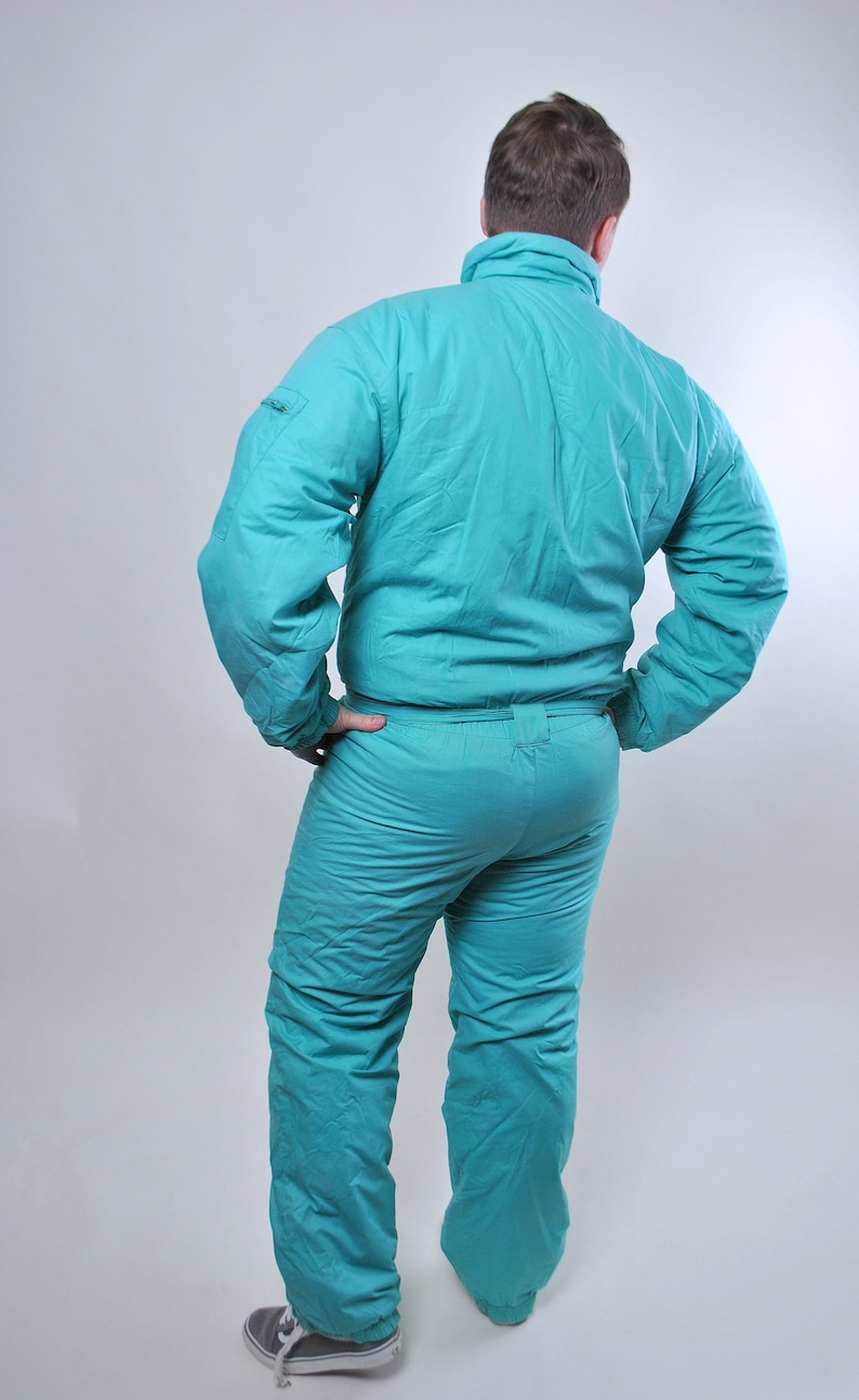 Vintage One Piece Green Ski Suit, Retro 80s Nylon Snow Suit, Size L - Etsy