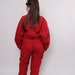 One Piece Red Ski Suit, Retro Snowsuit MEDIUM Size 80s Winter Overall ...