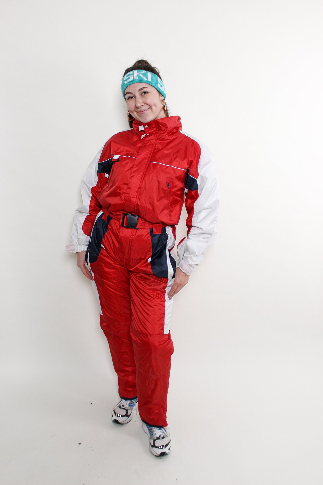 Red One Piece Ski Suit Vintage 90s Snowsuit Retro Women Ski - Etsy