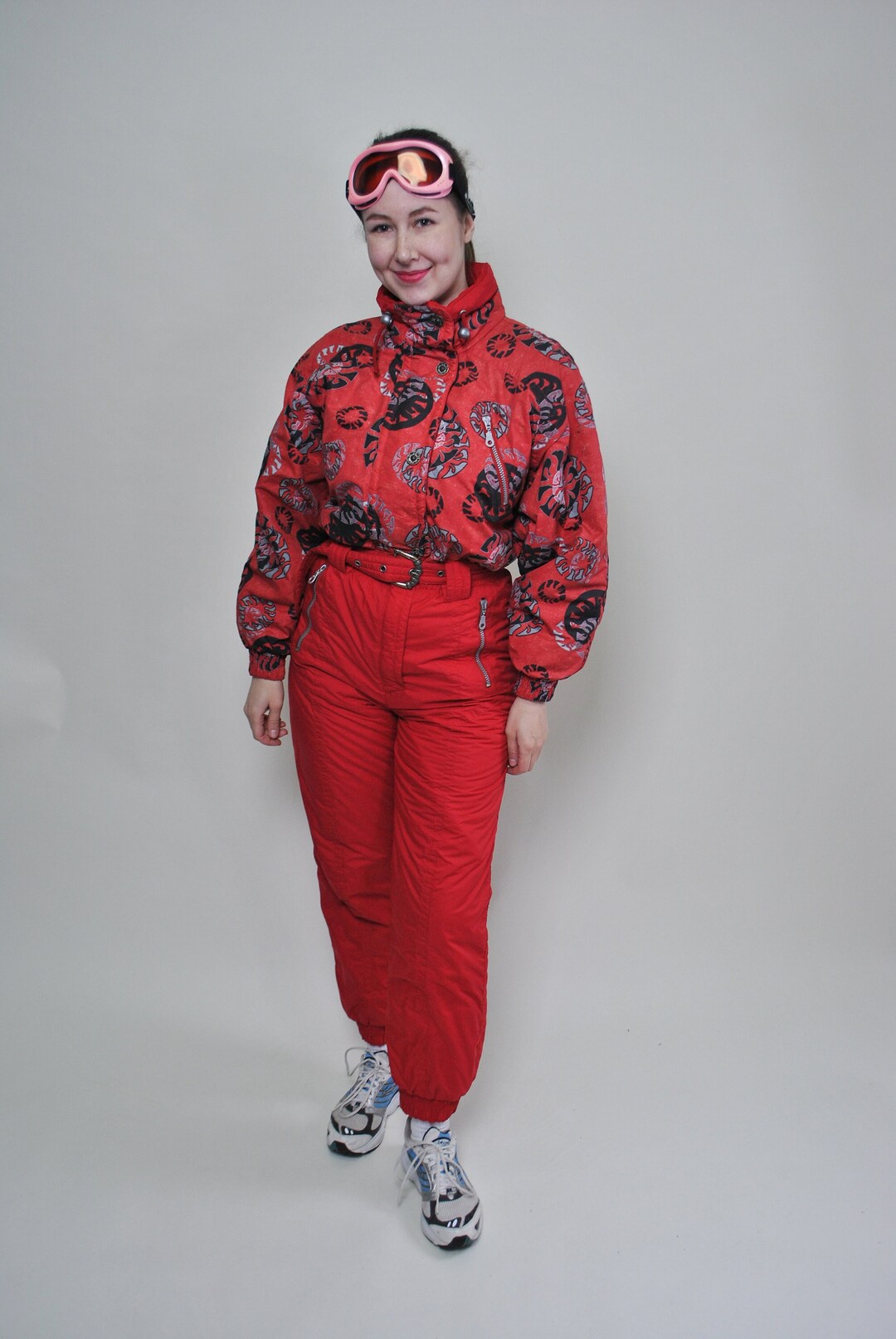 One Piece Ski Suit, 90s Vintage Ski Jumpsuit Retro Multicolor Snowsuit ...