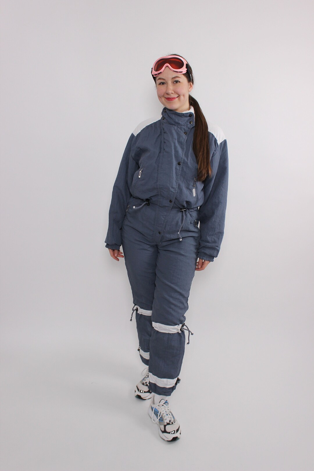 90s One Piece Ski Suit Grey Color Vintage Ski Jumpsuit Size - Etsy