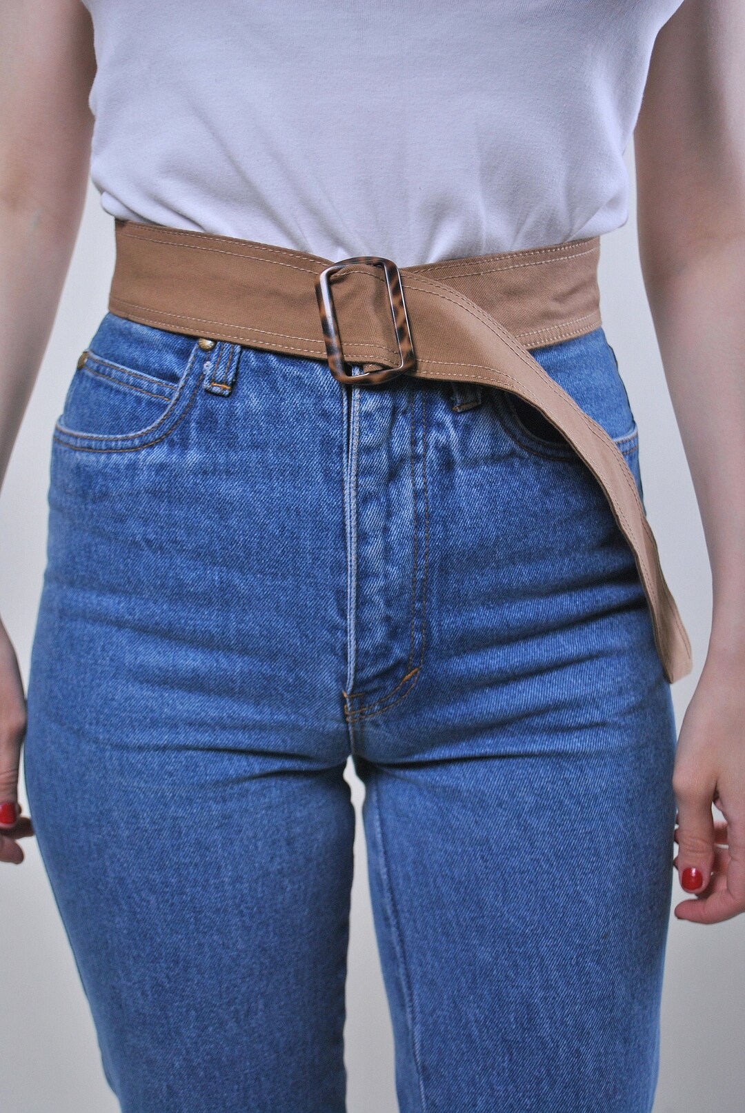 90s Oversized Belt in Brown Color, Vintage Women Minimalist Belt With ...