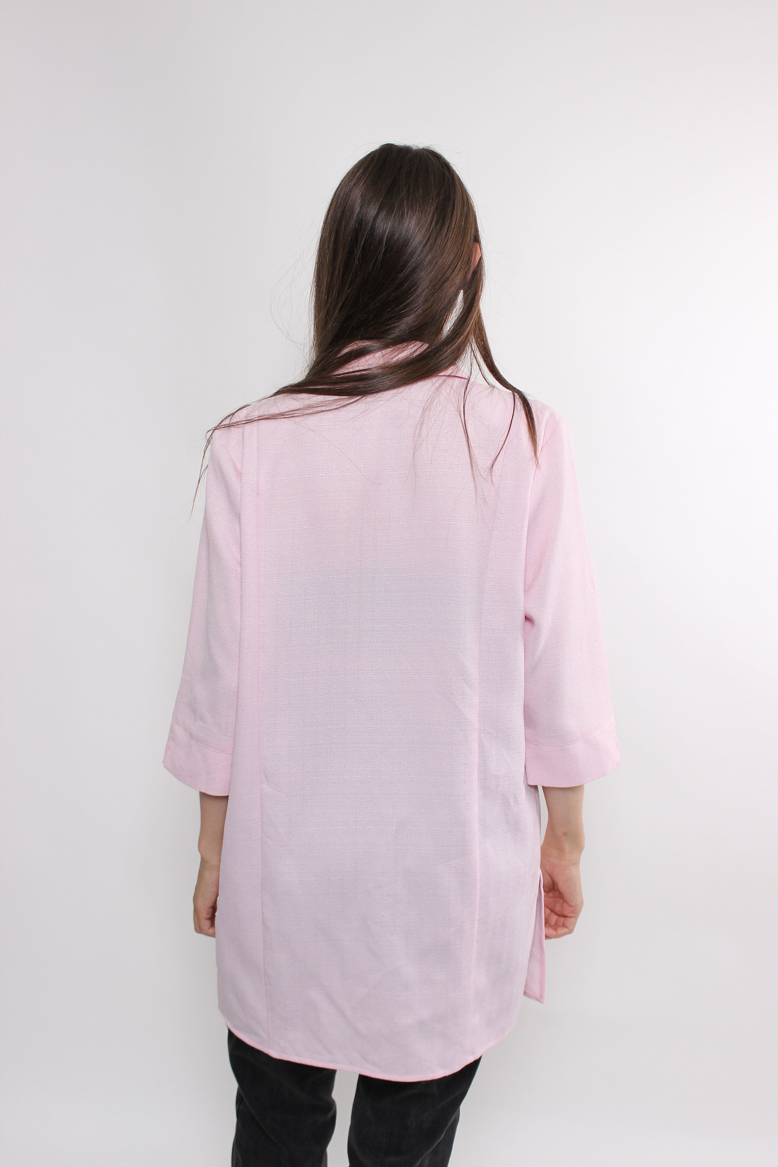 90s Pink Formal Blouse, Vintage Light Button up Short Sleeve Secretary ...