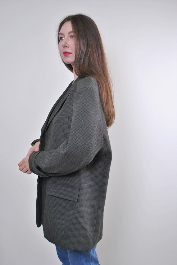 90s oversized formal suit jacket in green, vintage th… - Gem