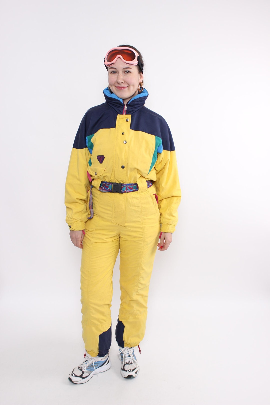 RESERVE 5 80s One Piece Ski Suit in Yellow, Vintage Winter Jumpsuit ...