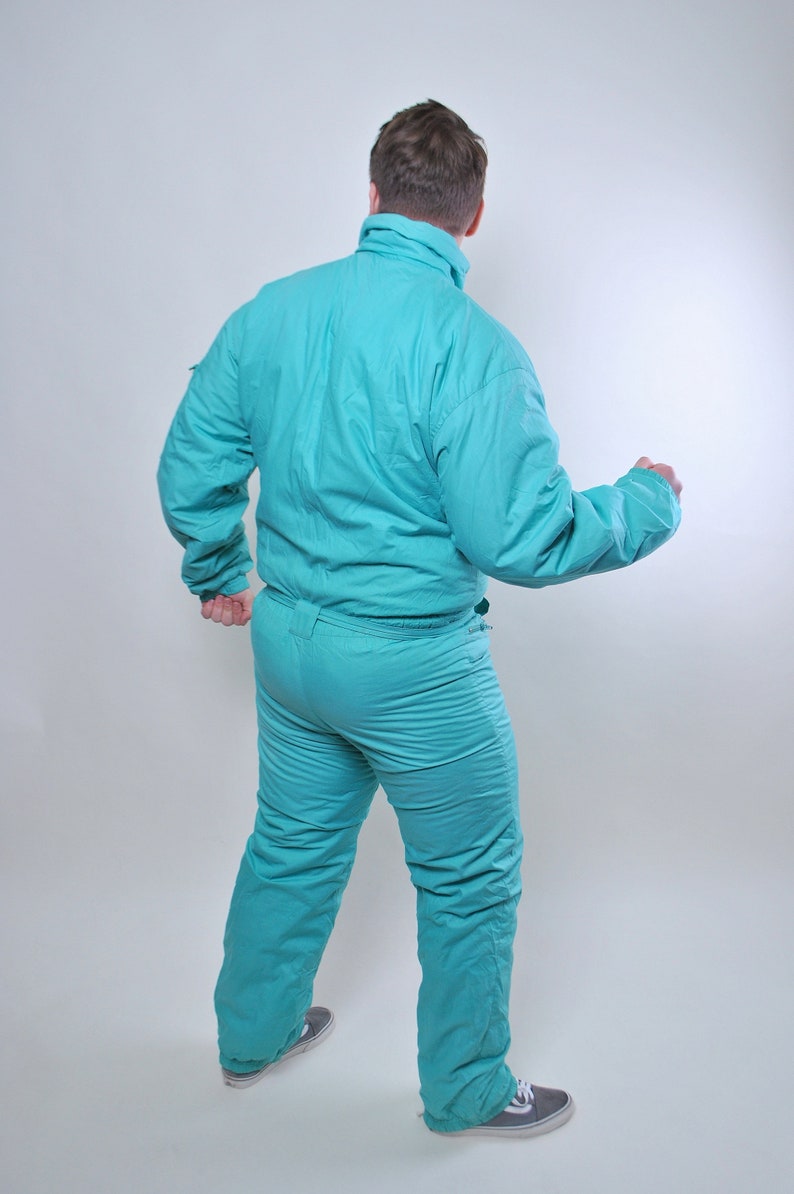 Vintage One Piece Green Ski Suit, Retro 80s Nylon Snow Suit, Size L - Etsy