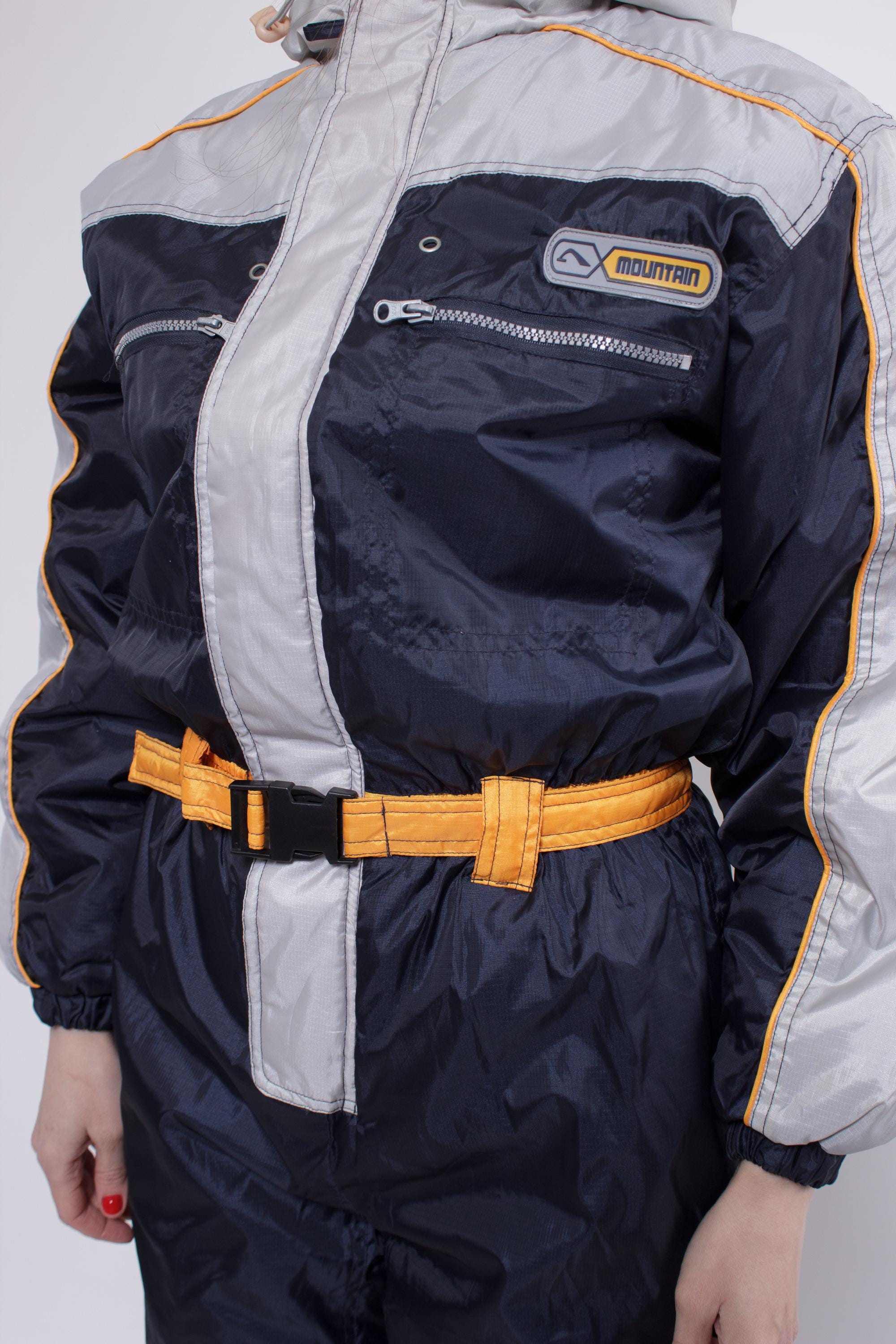 90s Colorblock One Piece Ski Suit, Vintage Womens Retro Snowsuit, Size ...
