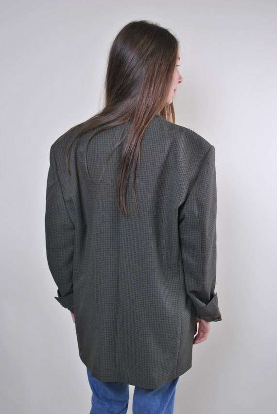 90s oversized formal suit jacket in green, vintage th… - Gem