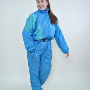 80s Killtec Ski Suit, Retro Snowsuit in Blue Color LARGE Size Vintage ...