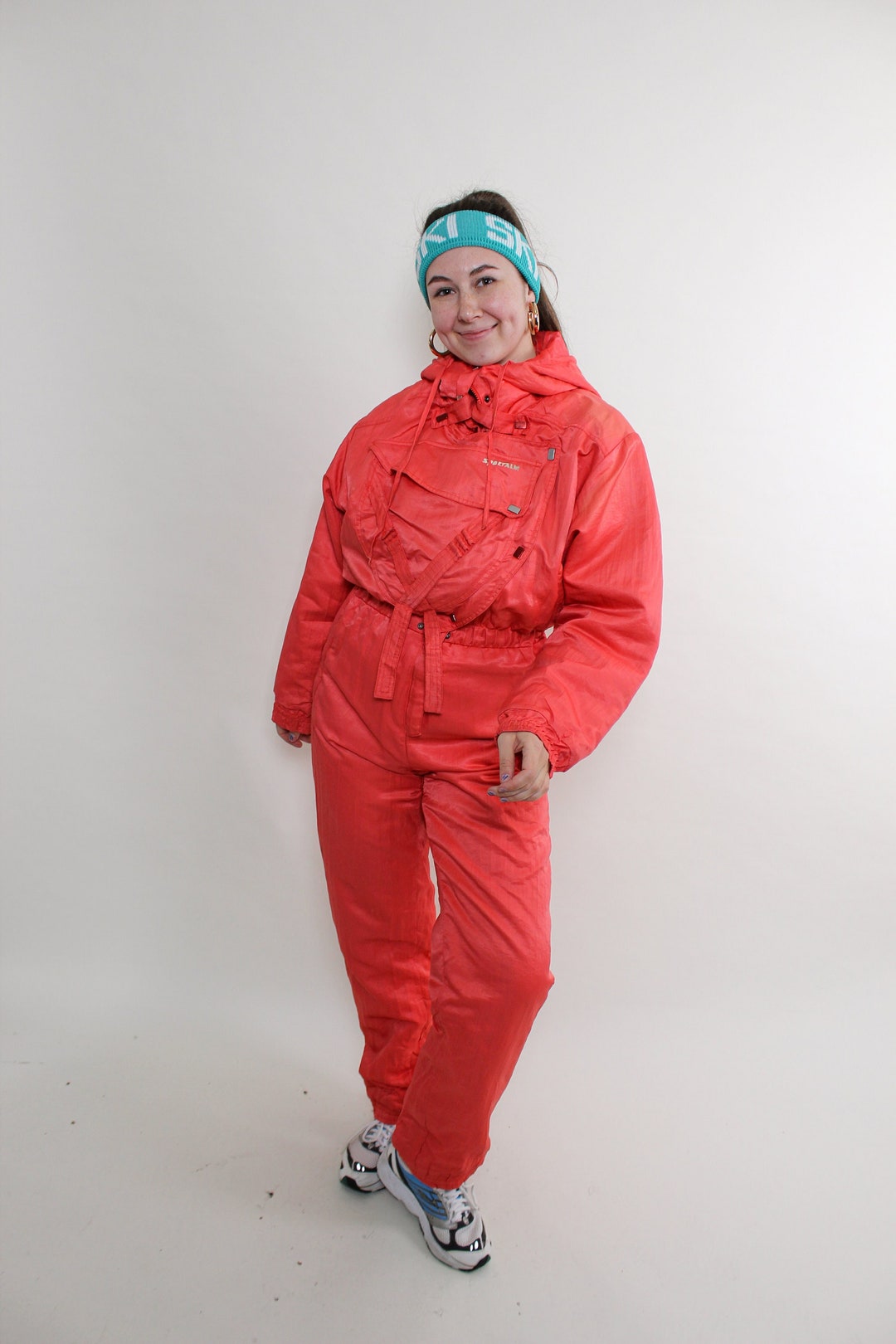 Vintage One Piece Ski Suit , 90s Orange Ski Jumpsuit, Woman Snowsuit ...