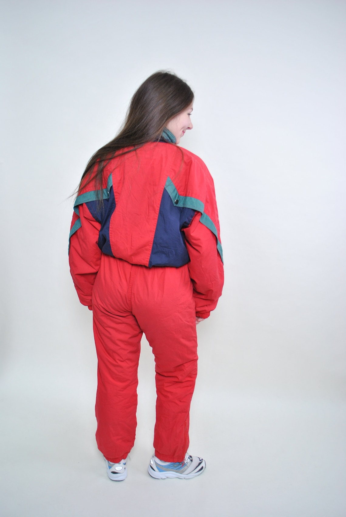 One Piece Red Ski Suit Retro Snowsuit LARGE Size 80s Winter - Etsy