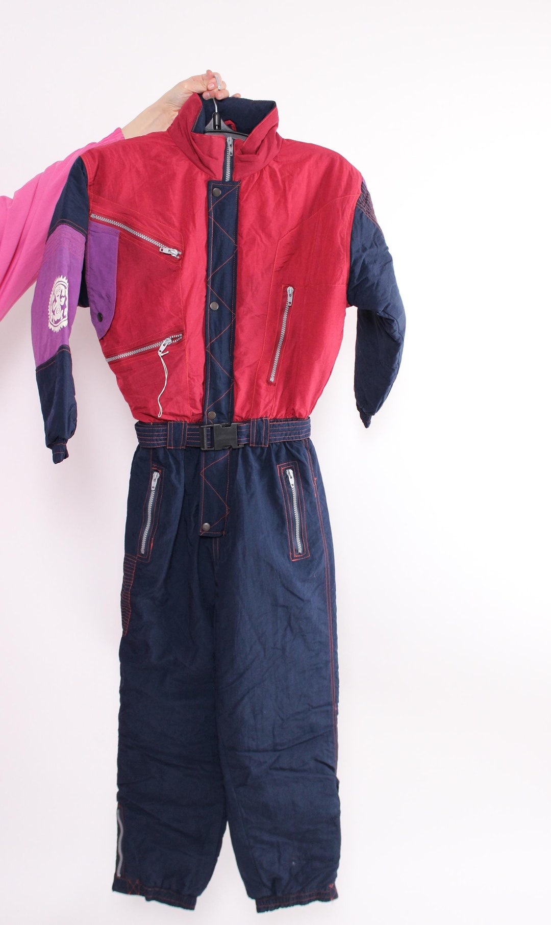 80s One Piece Ski Suit, Vintage Snowsuit in Multicolor Design, Size XS ...