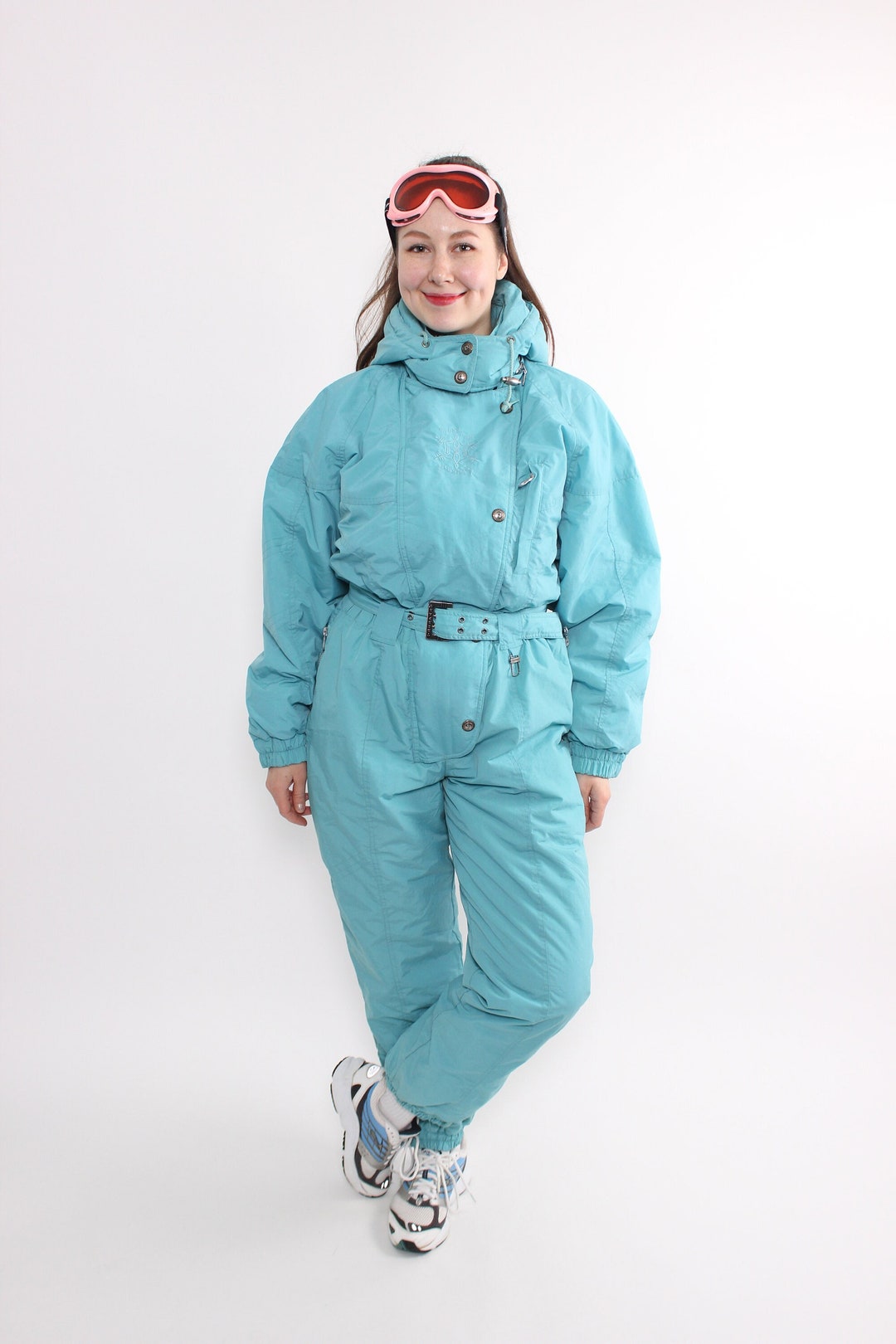 90s One Piece Ski Suit, Vintage Blue Ski Jumpsuit, Retro Multicolor ...