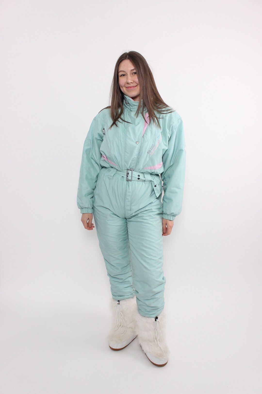 80s One Piece Ski Suit Vintage Green Snowsuit Women Retro - Etsy