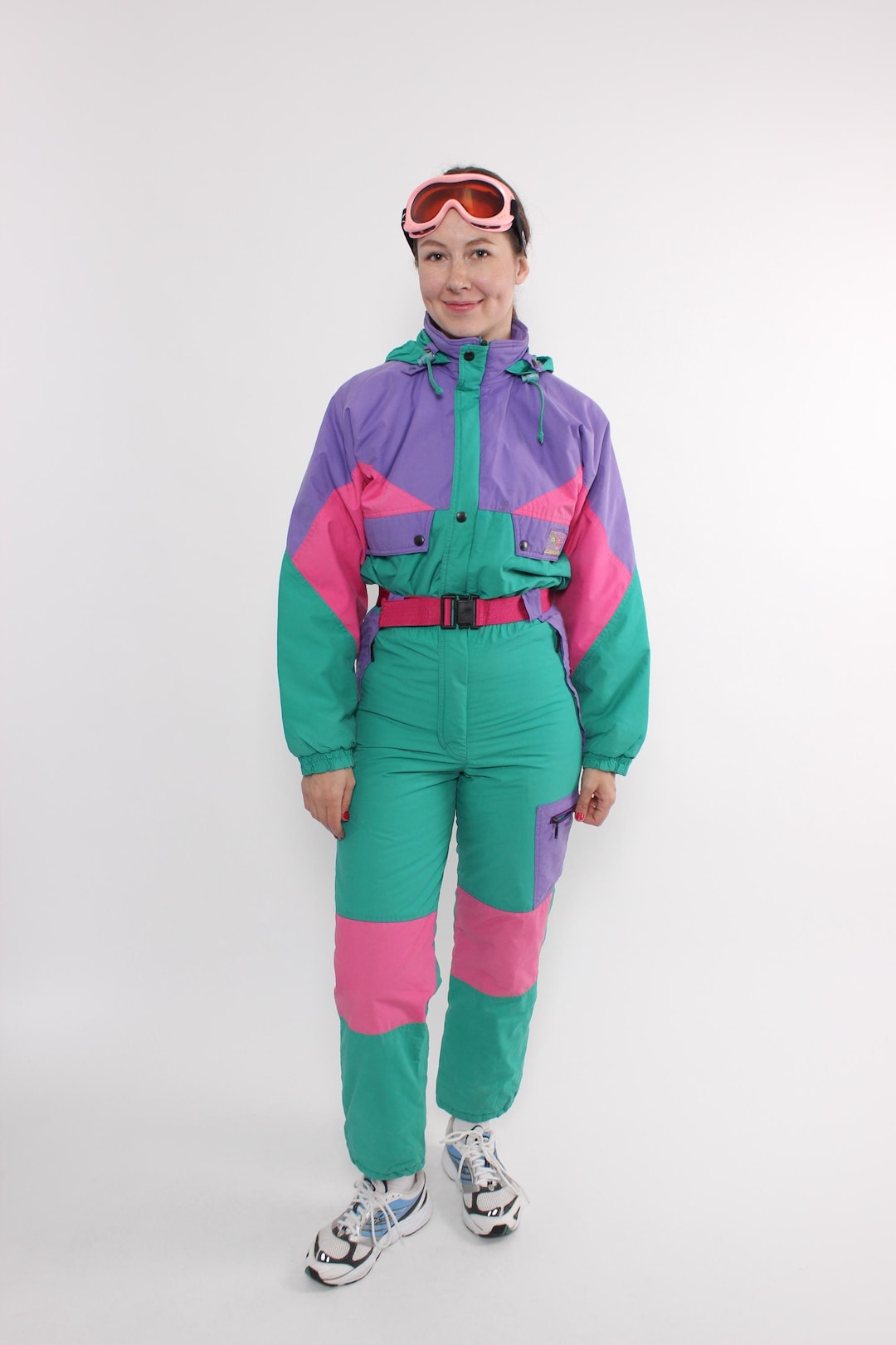 RESERVE 90s Multicolour One Piece Ski Suit, Vintage Green Snowsuit ...