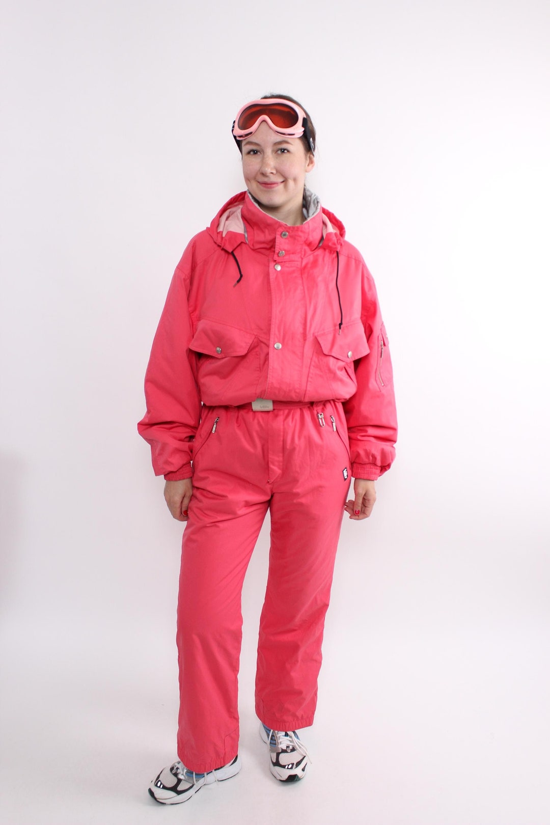 90s Killy One Piece Ski Suit in Pink, Vintage Hooded Snowsuit, Retro ...