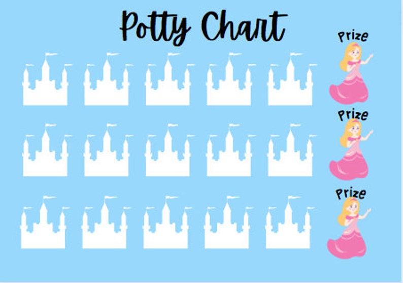 Princess Potty Training Chart: Kids Reward Sticker Chart - Etsy