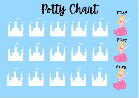 Princess Potty Chart. Potty Training Chart. Kids Chart. Sticker Chart ...