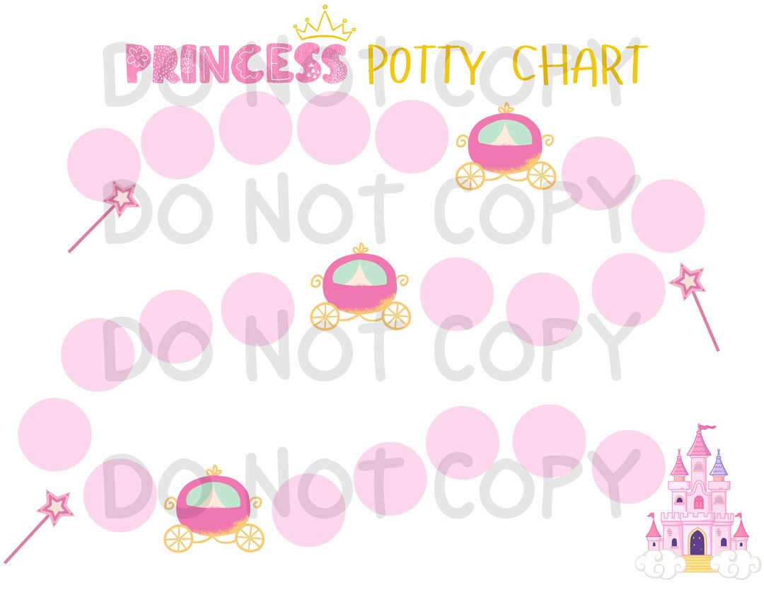 Princess Potty Chart Printable PDF Digital File; Girls Reward Sticker ...