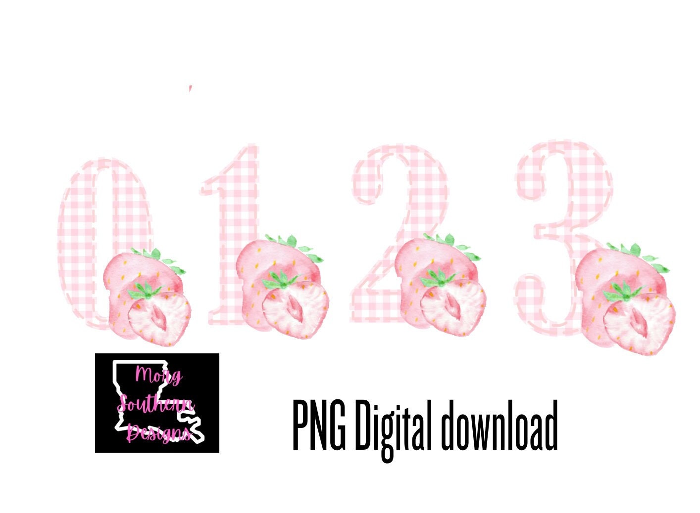 Strawberry Numbers 0-9, Summer, Fruit Png Design, Sublimation Design ...