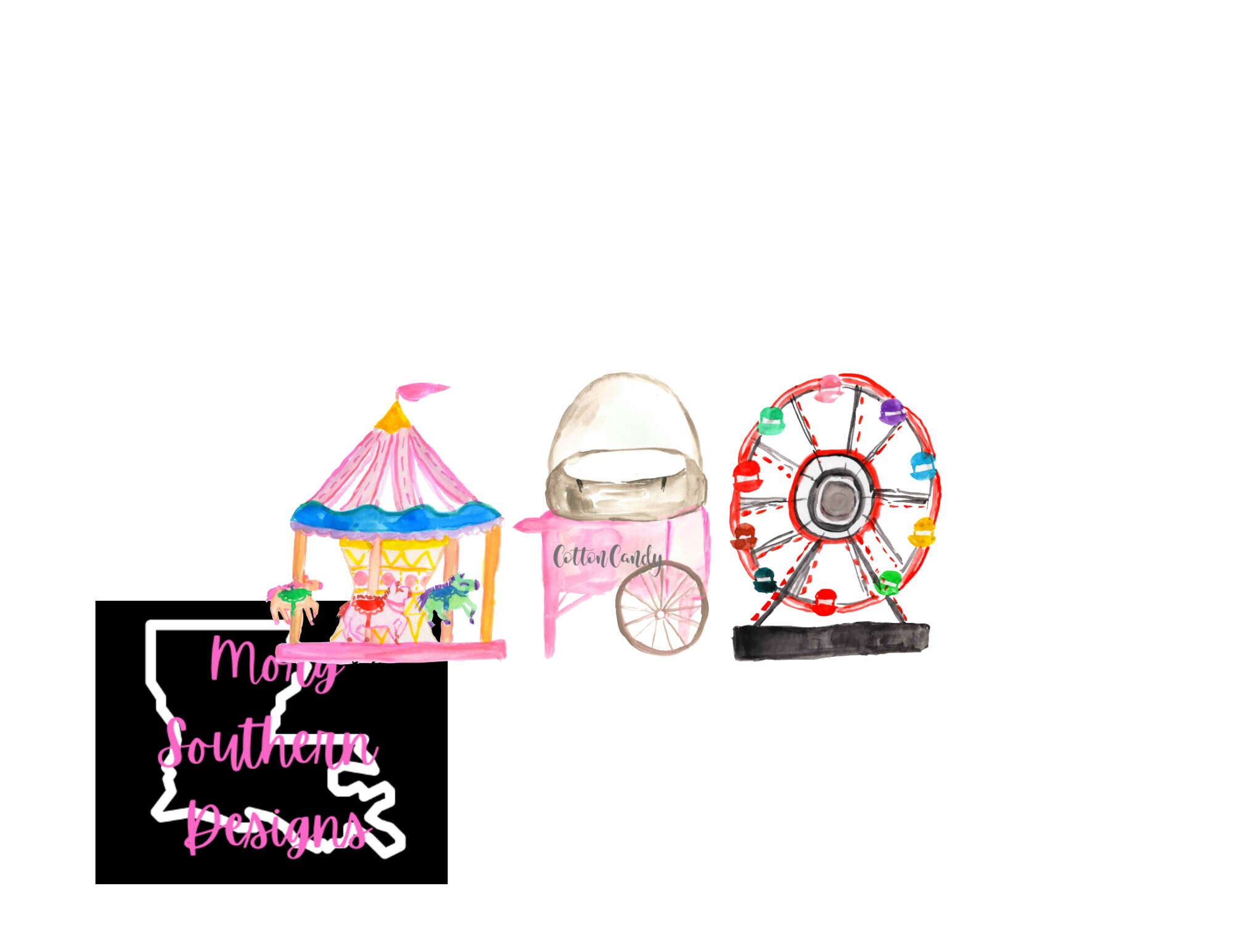 Fair Png: Ferris Wheel, Merry Go Round, Cotton Candy Png, Kids Toddler ...