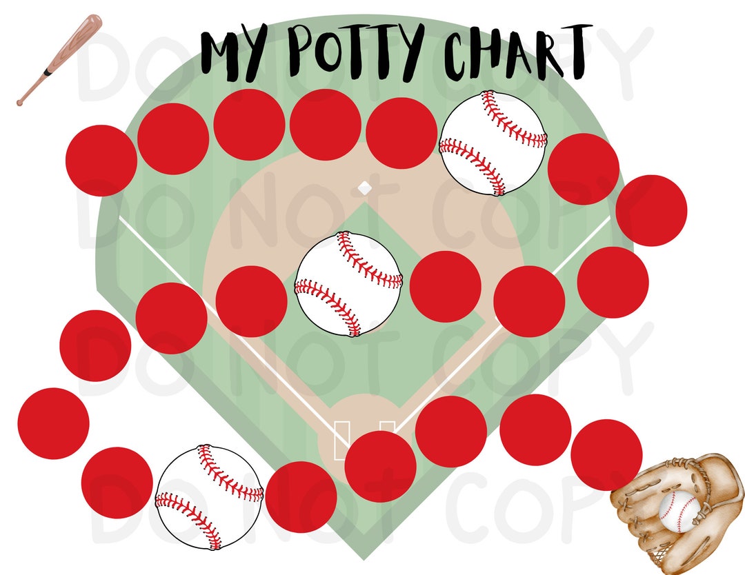 Baseball Potty Training Reward Chart: Toddler Bathroom Tracker - Etsy