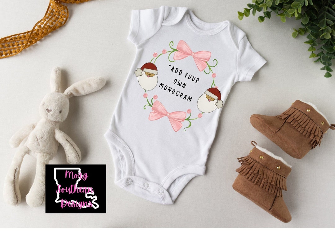 Santa Monogram Girls Frame PNG: Christmas Frame Design - Etsy