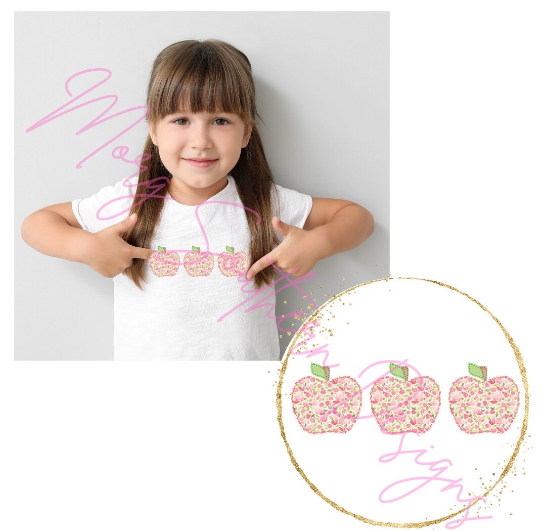 Floral Apple Trio PNG: Back to School Shirt Design (digital Download ...