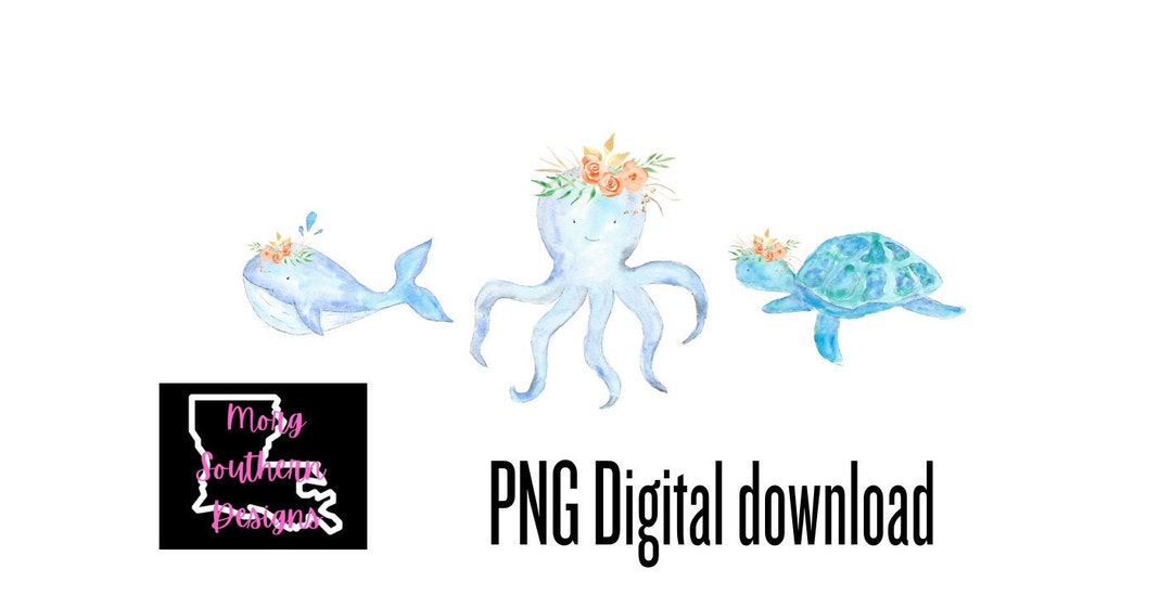 Ocean Life Sublimation Png Ocean Animal Sea Life Toddler - Etsy