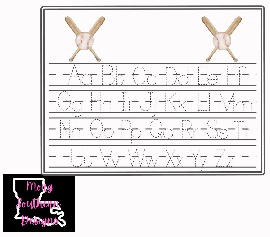 Baseball Handwriting Alphabet Worksheet Handwriting Practice - Etsy