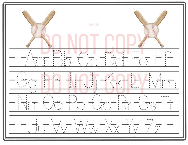 Tracing Alphabet Worksheet for Preschool, Kindergarten, or Toddlers ...