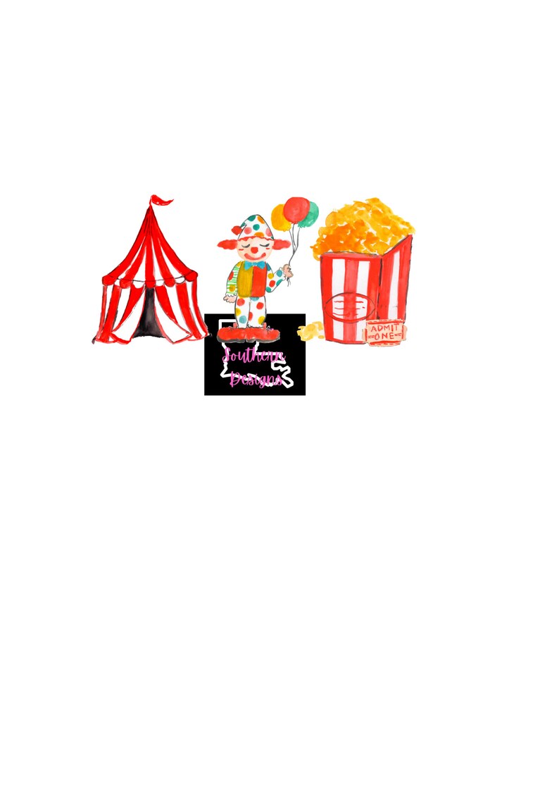 Circus PNG: Clown, Tent, Popcorn Circus Time Fun Shirt - Etsy