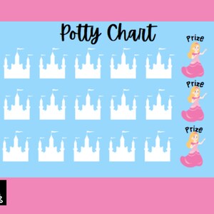 Princess Potty Chart. Potty Training Chart. Kids Chart. Sticker Chart ...