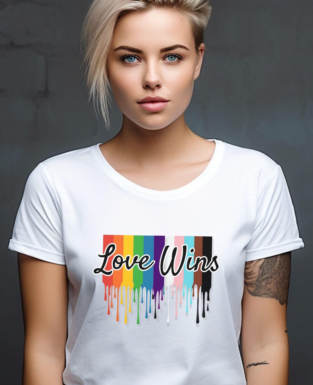Love Wins Pride Drip PNG: Rainbow Progress Flag Design (digital ...