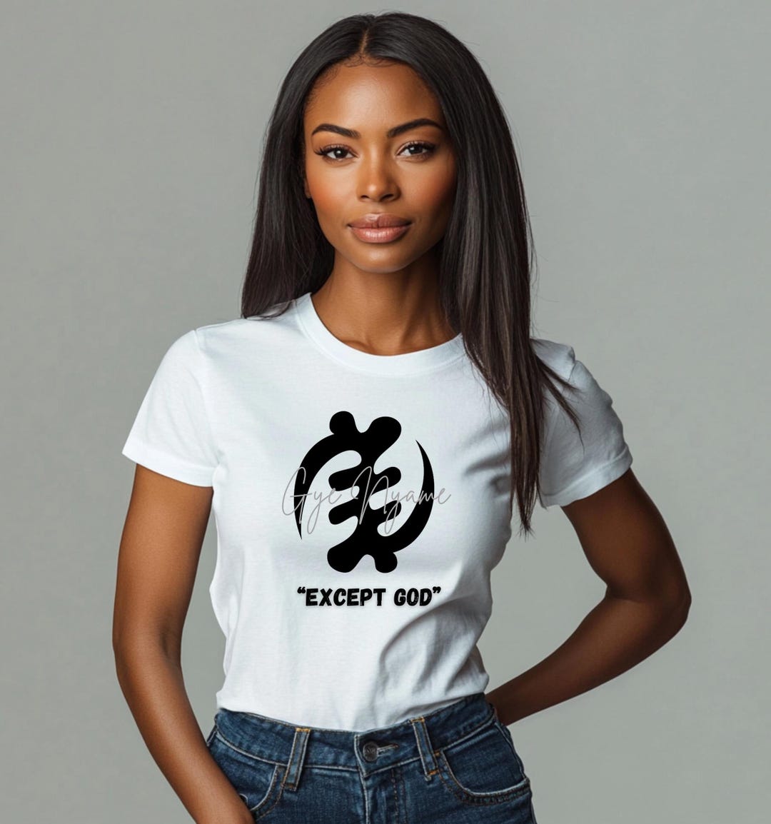 Gye Nyame Adinkra Symbol African Inspirational T-shirt: 'except for God ...