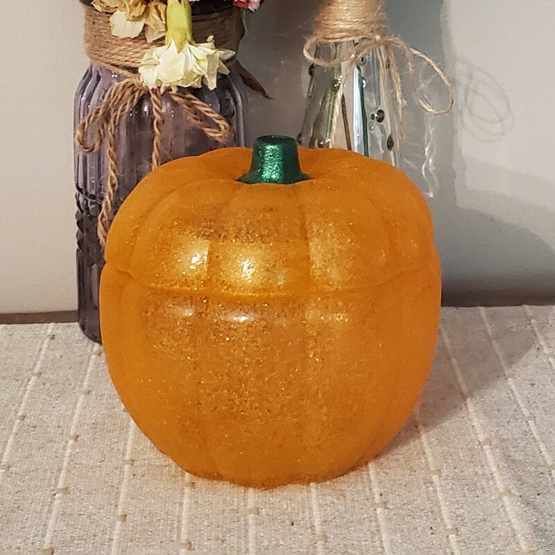Glass Pumpkin Jar Etsy