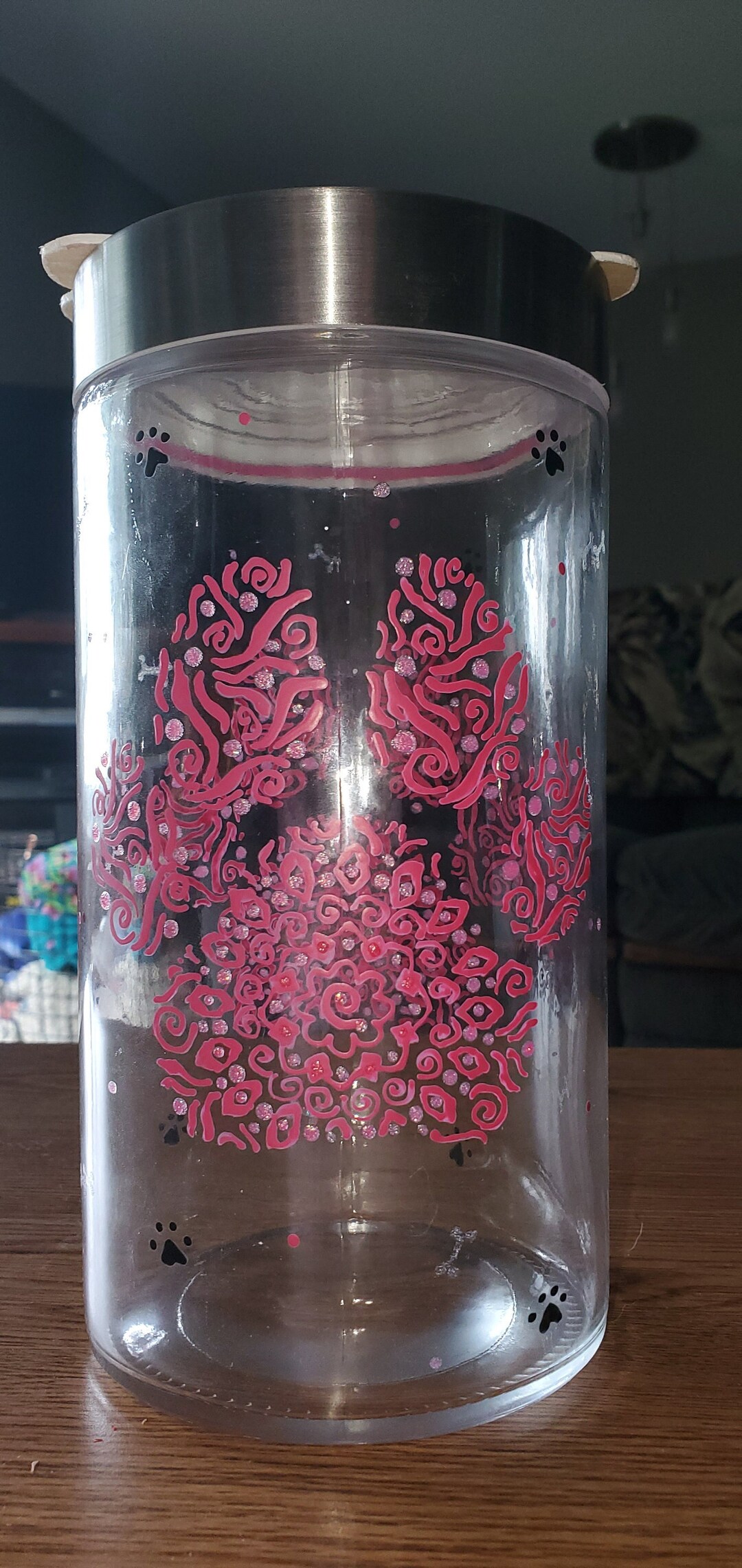 Paw Print Mandala Glass Cylinder Treat Jar - Unique Dog Lover Gift - Etsy