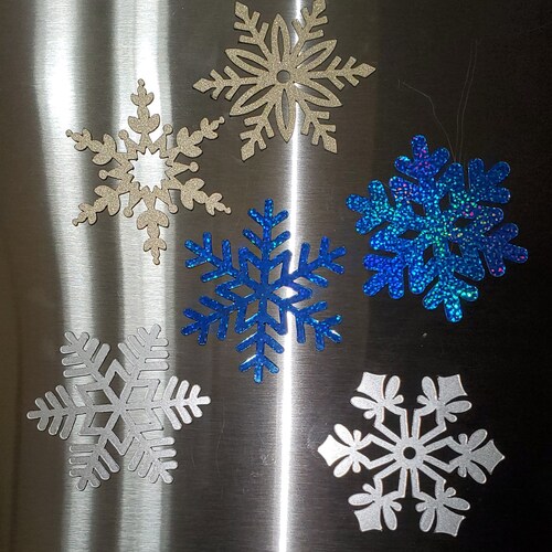 Unique Wooden Snowflake Magnets Set of 3 Designs Painted - Etsy